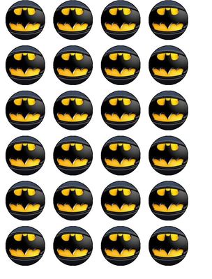 24 X BATMAN LOGO BIRTHDAY RICE WAFER PAPER CAKE TOPPERS | eBay UK