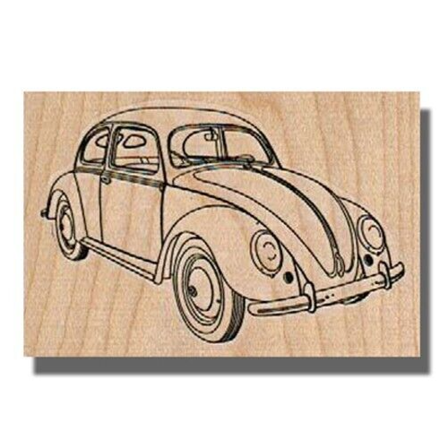 VW BUG, Mounted Rubber Stamp, Volkswagen, Volkswagen Beetle, Car Rubber ...