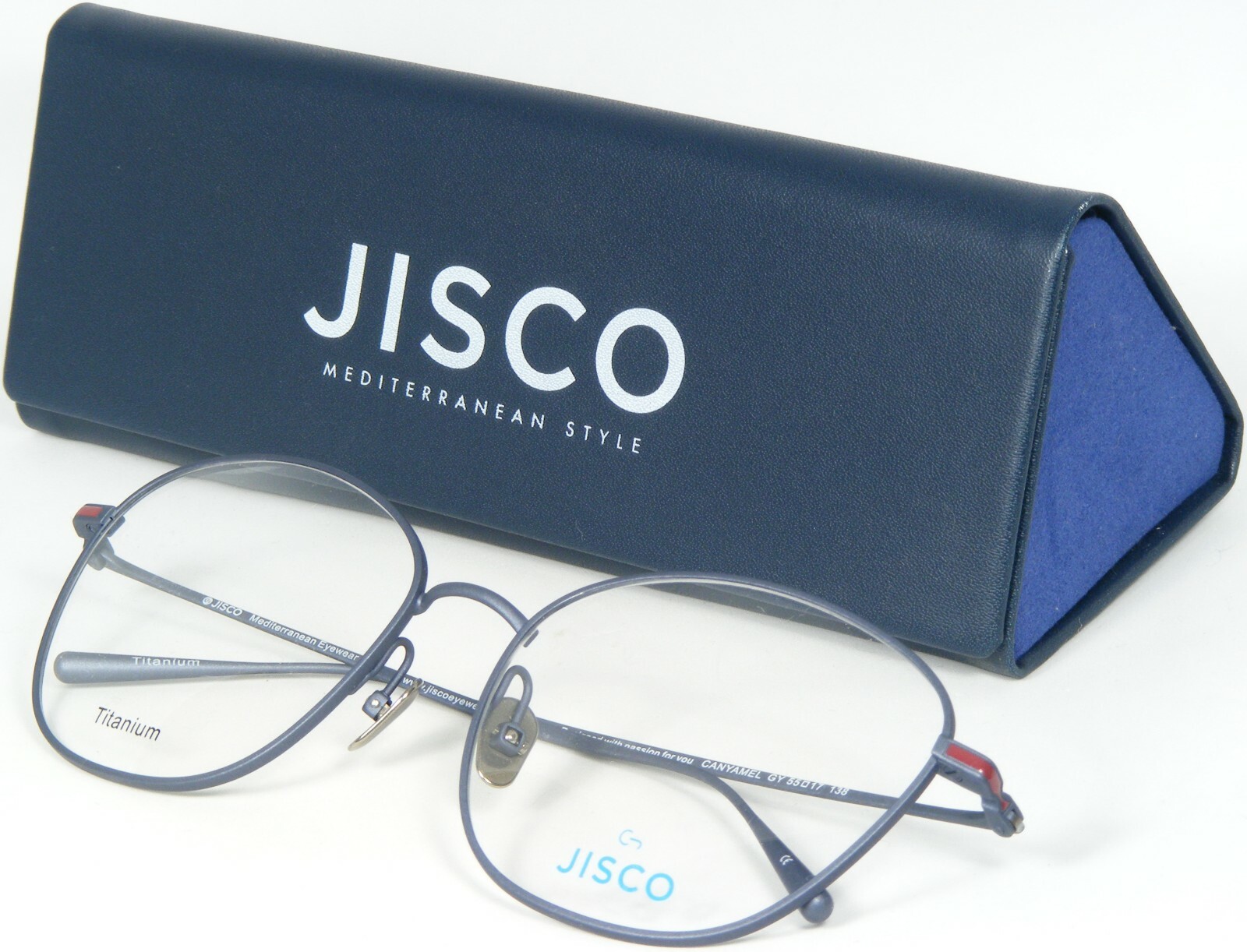 JISCO CANYAMEL GY SLATE BLUE EYEGLASSES GLASSES TITANIUM FRAME 55-17 ...