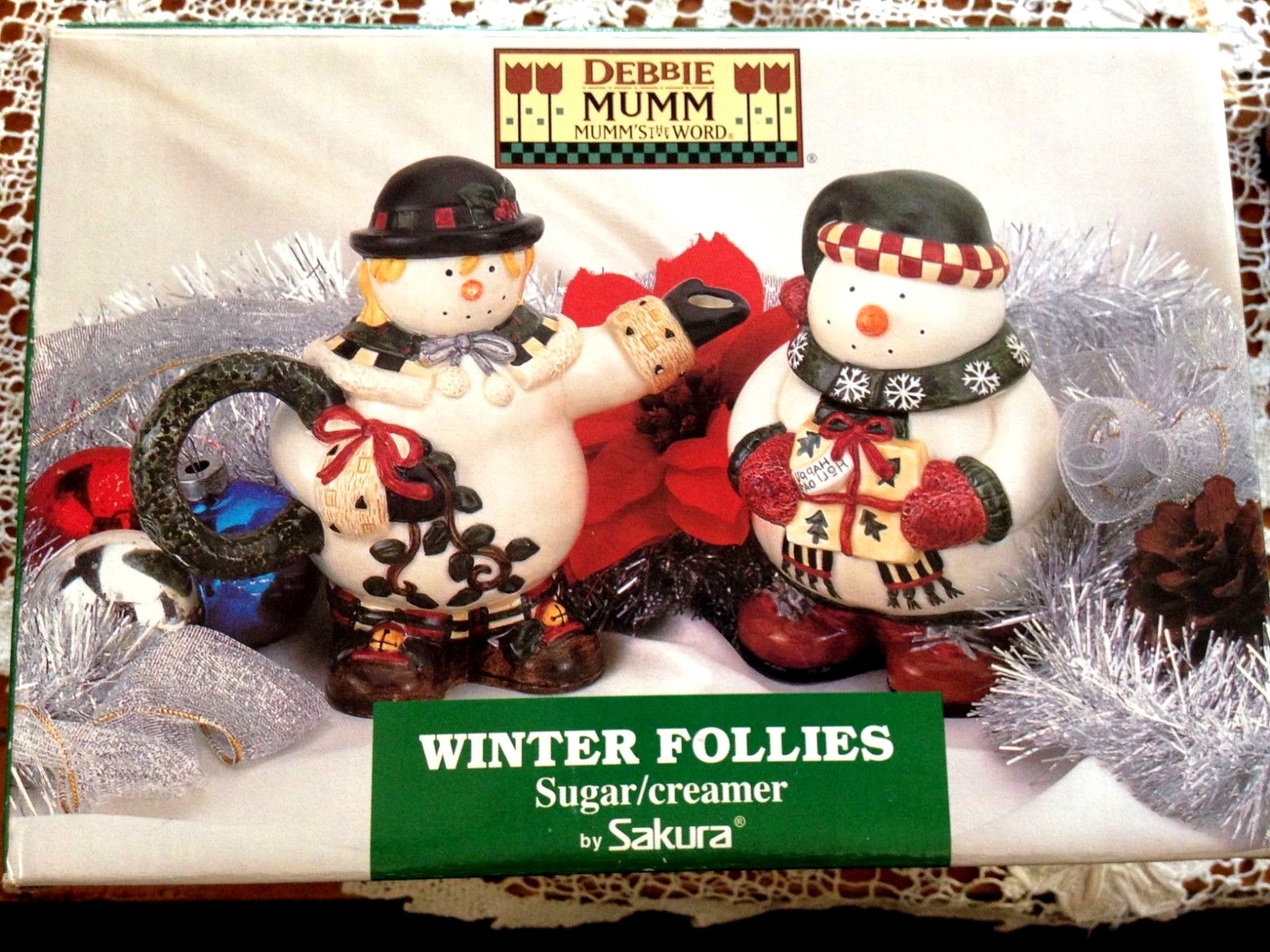 DEBBIE MUMM WINTER FOLLIES SNOWPEOPLE SUGAR & CREAMER NEW SAKURA MIB | eBay