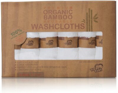 Wilde Tyke Premium Baby Bath Washcloths (6 Pack 10”x10”) 100% Super ...