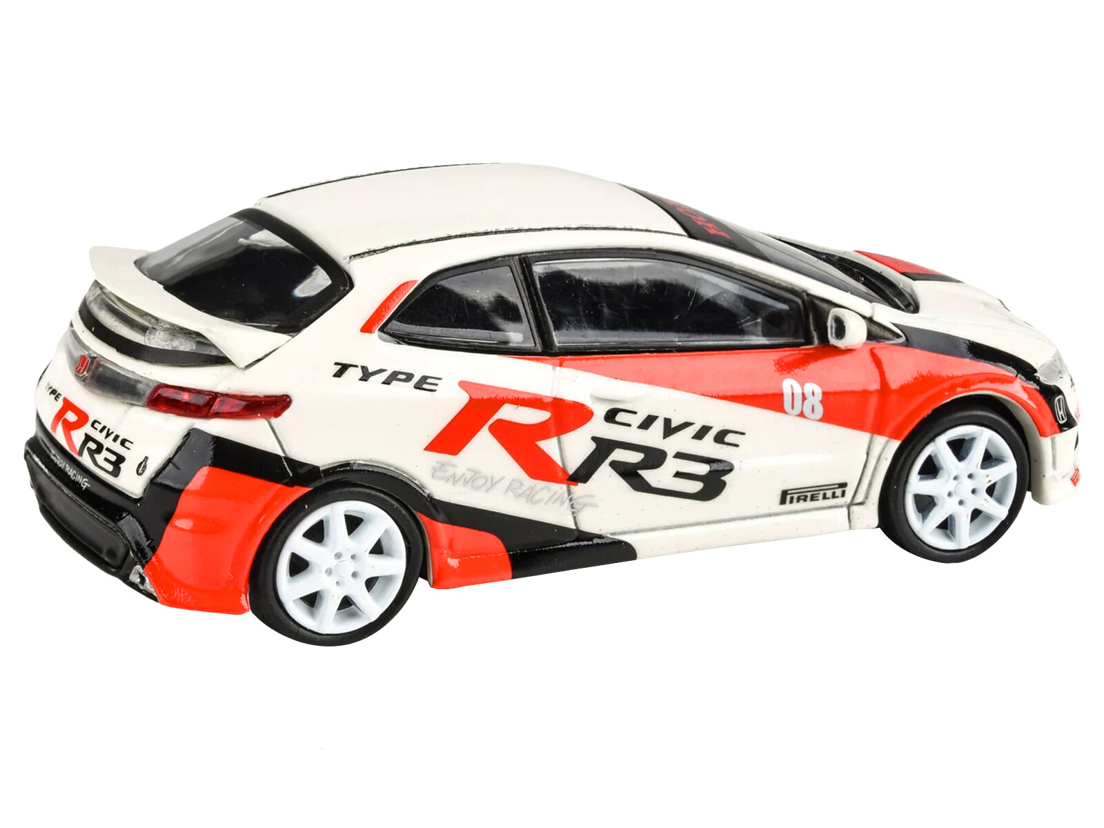 2007 Honda Civic Type R FN2 White "Race Livery" 1/64 Diecast Model Car ...