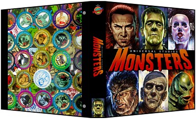 UNIVERSAL STUDIOS MONSTERS Slammer Whammers POGS CAPS game 3-Ring ...