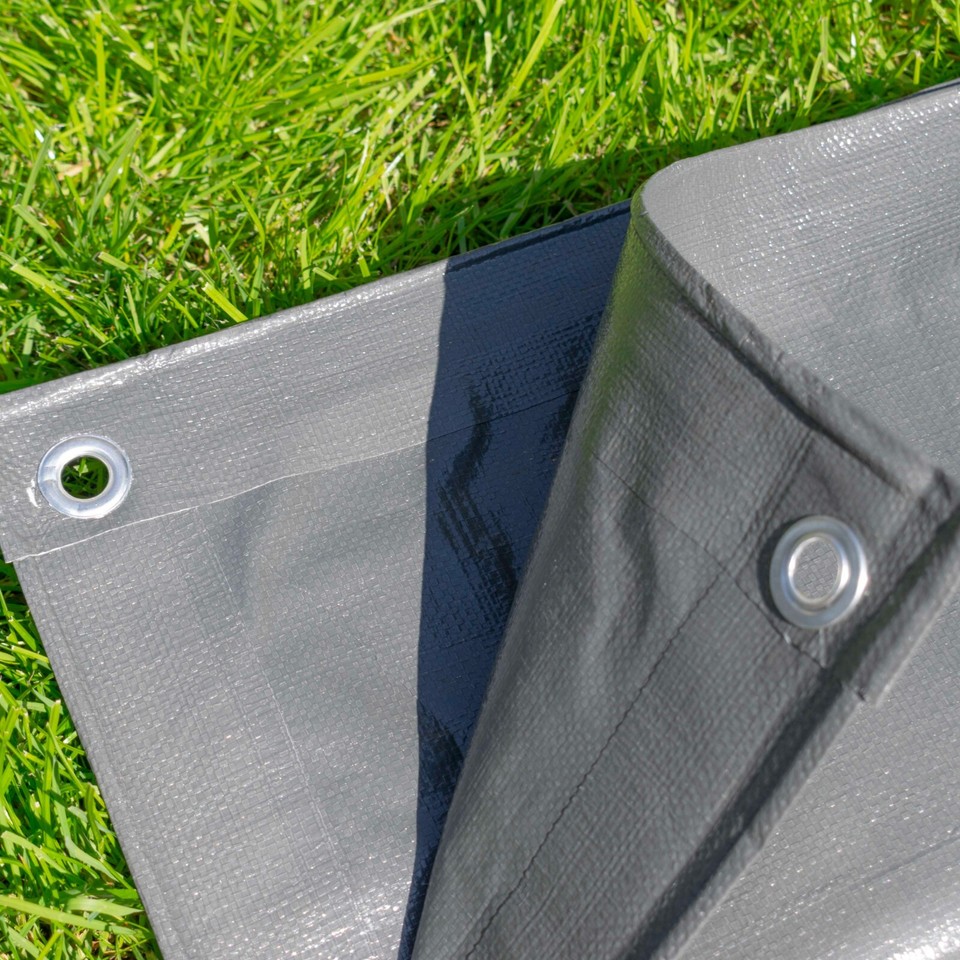 Tarpaulin heavy duty waterproof tarp/ground sheet/camping gray cover up ...