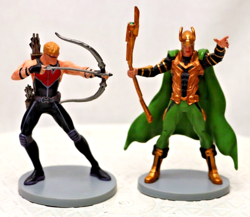 LOKI & HAWKEYE Disney Marvel Avengers 4" PVC Action Figure Cake Topper ...