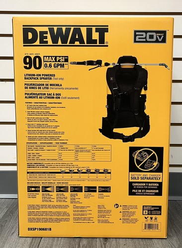 DeWalt 190742 20V MAX Li-Ion 4 gallon Powered Backpack Sprayer (Tool ...