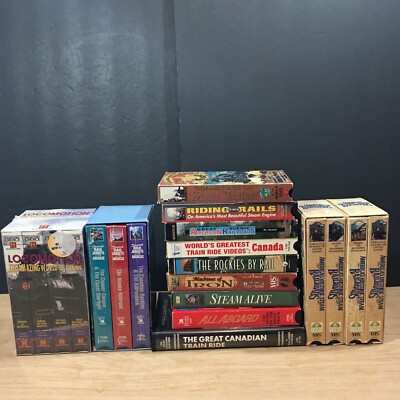 Lot of 20 Locomotive Railroad Steam Train VHS Tapes Travel Railway ...