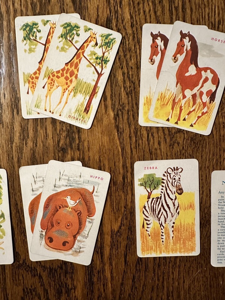 Vtg 50s Noah’s Ark Card Game Old Maid With Box Bible Christian ...