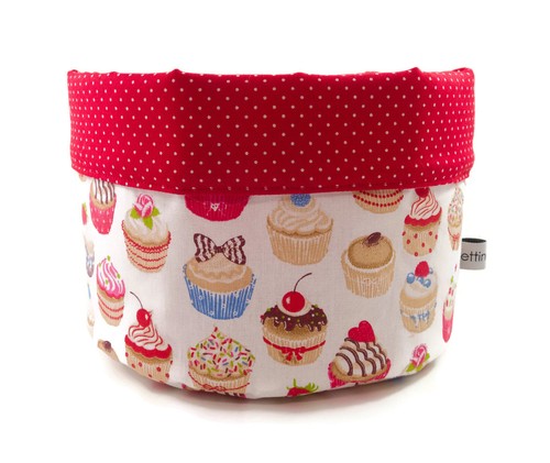 Stoffkörbchen Ø 18 cm - Cupcake III innen rot - Brotkorb Utensilo | eBay.de