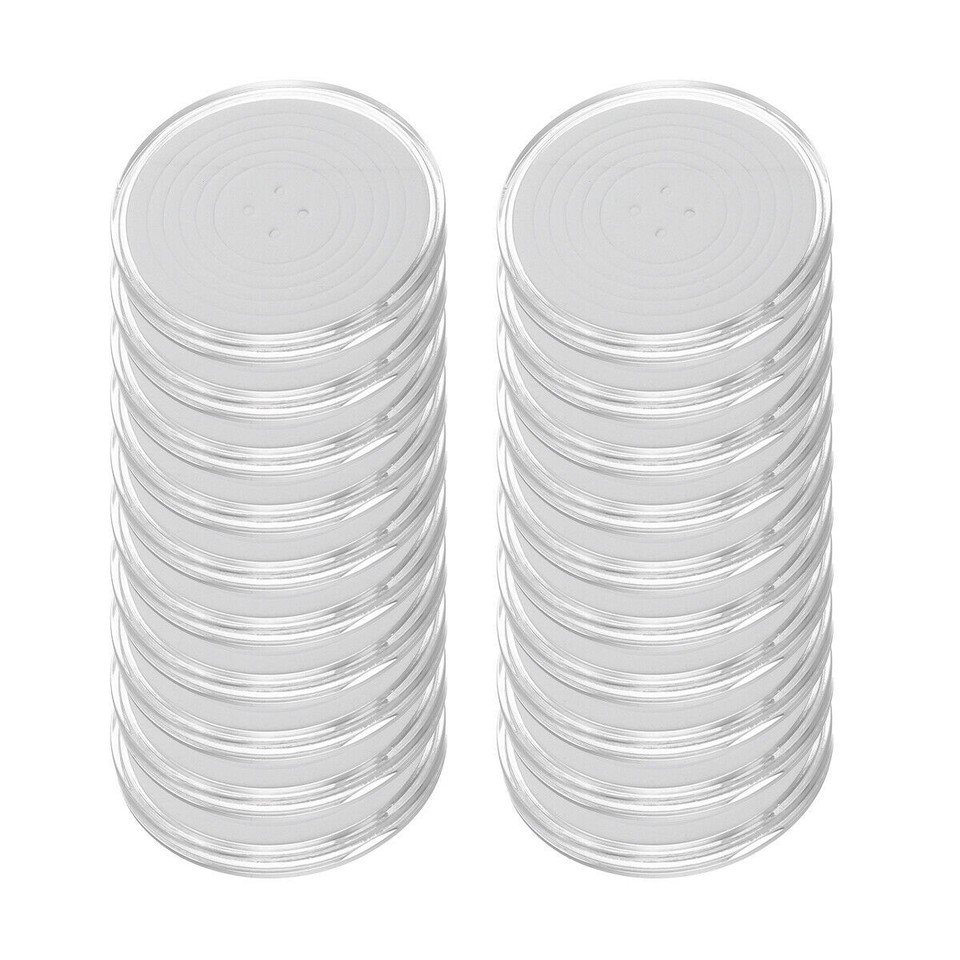 20PCS 46mm Clear Coin Storage Box Round Plastic Case Capsules Container ...