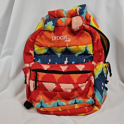 Puma Procat Backpack Aztec Multi Color Zip Drawstring Pockets ...