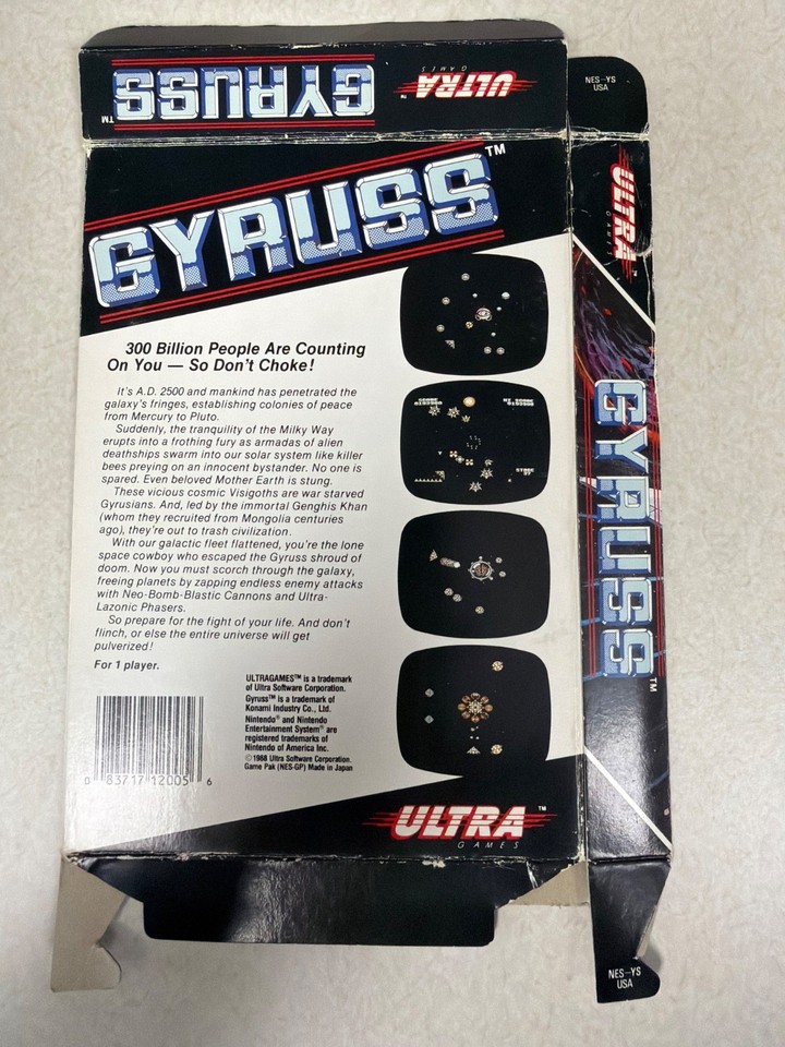Nintendo NES, GYRUSS, By ULTRA, Box Only | eBay