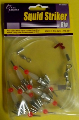 10 pks Squid Striker Rig Glowing the dark #10 65" Fishing SC-00850 ...