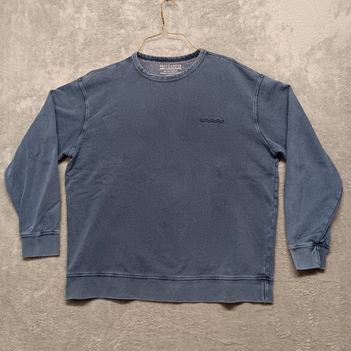 Fair Harbor Blue Pullover Sweatshirt Sweater Crewneck Embroidered Logo ...