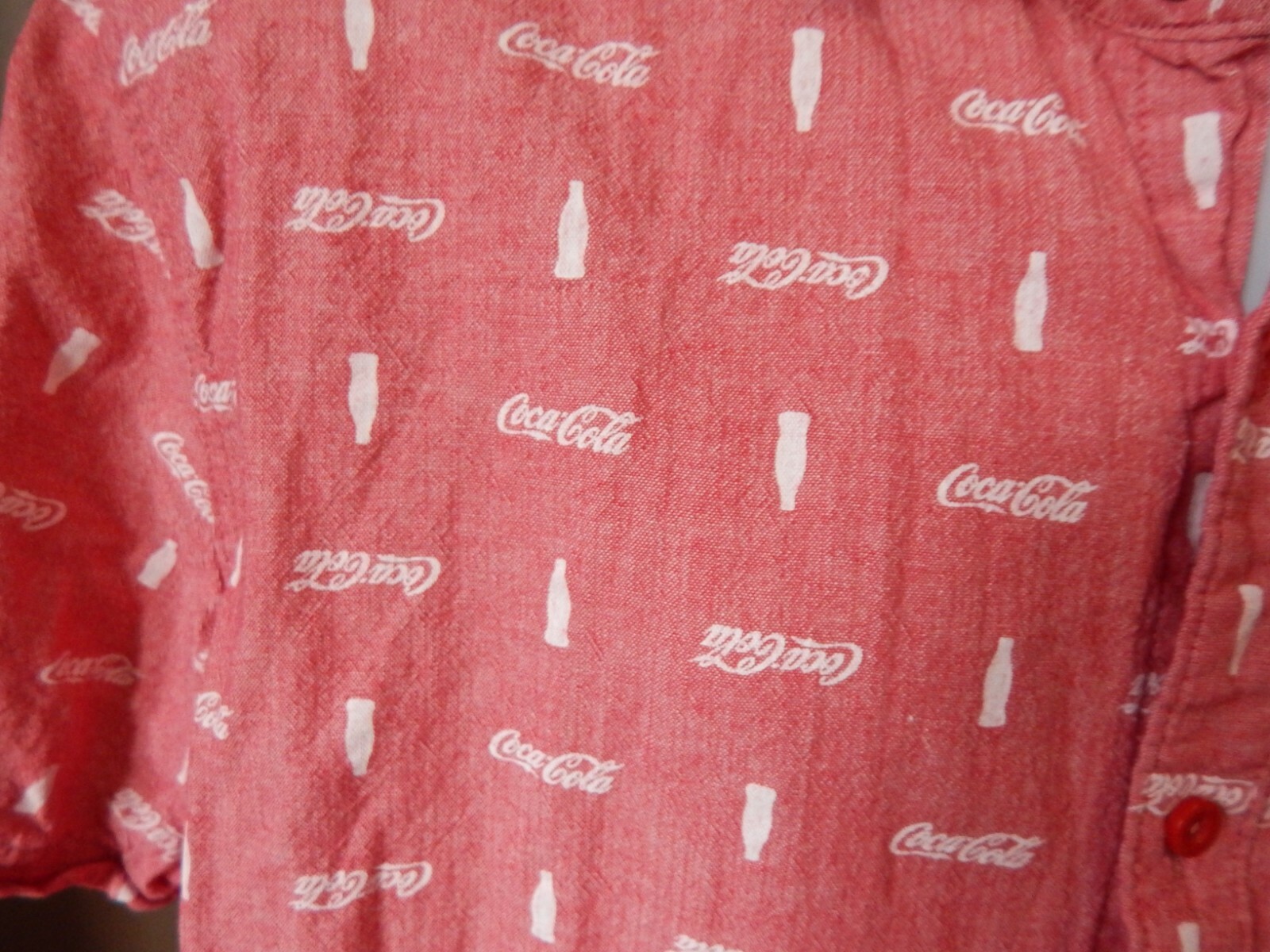 COCA-COLA Script Logo & Bottle All Over Print Red S/S… - Gem