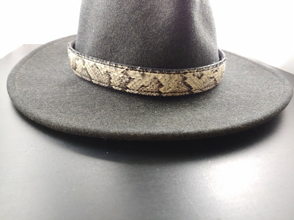 Western cowboy cowgirl Real BURMESE PYTHON snake skin hat band band ...