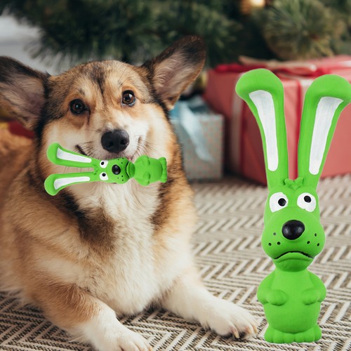Pet Toy for Teeth Latex Dog Grinding Squeaky Long Ear Rabbit Design ...