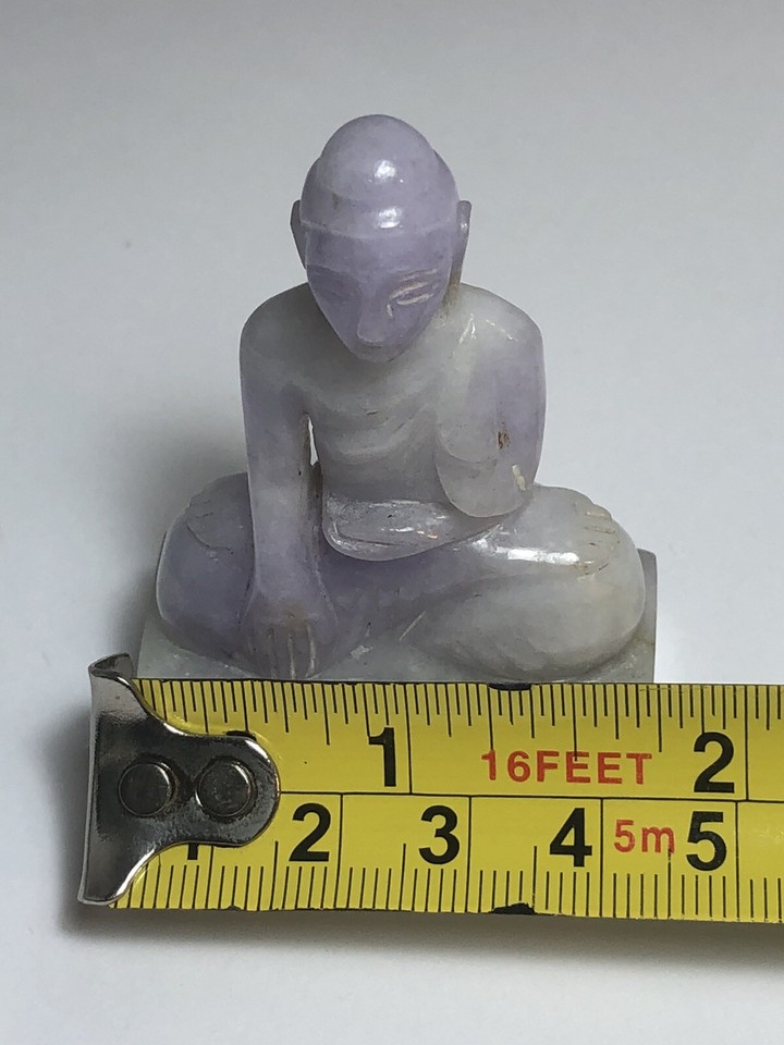 Seating Kwan Yin Guanyin Lavender Jadeite Jade Miniature Carved Statue ...