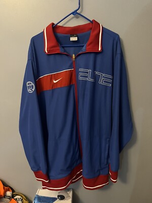 Nike Elite Jacket Full Zip Blue Red Athletic Basketball Men's Sz Mens ...