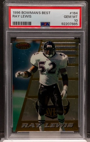 92207885 Ray Lewis 1996 Bowman's Best RC Rookie 164 Ravens PSA 10 GEM ...