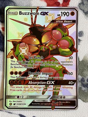 Pokémon Buzzwole GX Full Art Card Hidden Fates SV68/SV94, w/ Sleeve | eBay