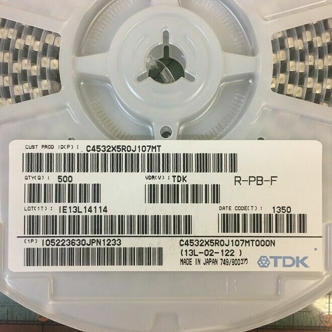 1812 100uF 6.3v X5R TDK MLCC Ceramic CAPACITOR C4532X5R0J107MT RoHS ...