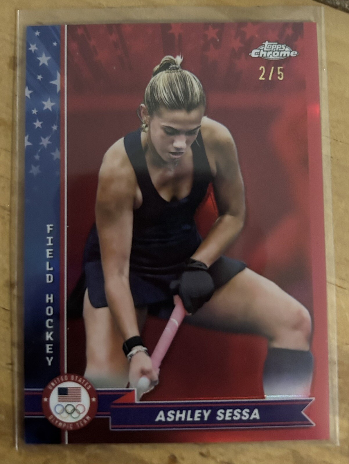 2024 TOPPS CHROME OLYMPICS ASHLEY SESSA FIELD HOCKEY RED REFRACTOR #2/5 ...
