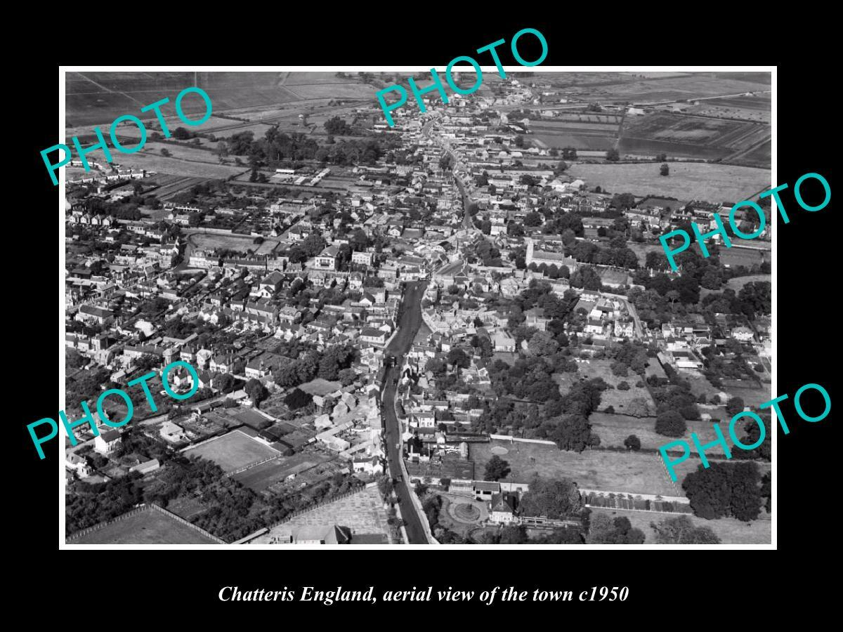 OLD 6 X 4 HISTORIC PHOTO OF CHATTERIS ENGLAND AERIAL VIEW OF THE TOWN ...