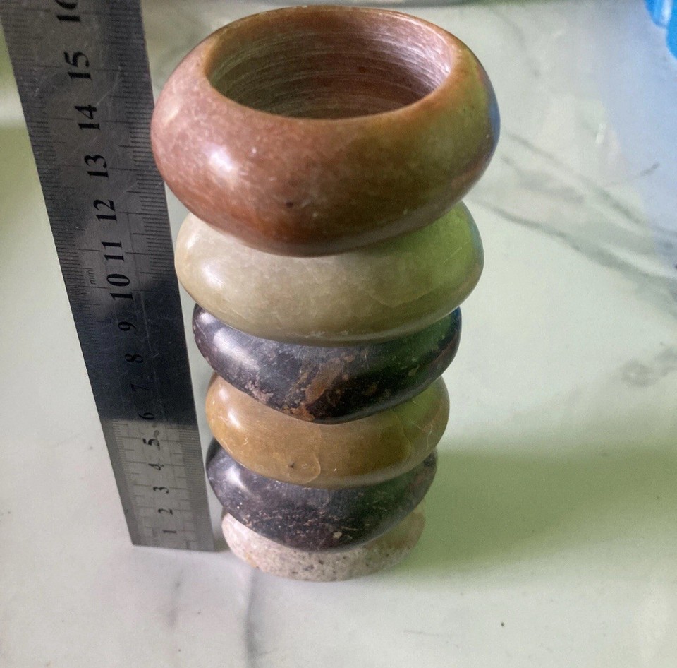 Multicoloured Real Gemstone Tea light Candle stack Stone Holders | eBay UK