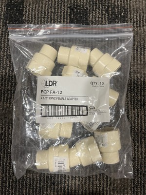 (10-Pk) LDR Adapter CPVC Female Thread 1/2" FIP Adapter FCP FA 12 | eBay