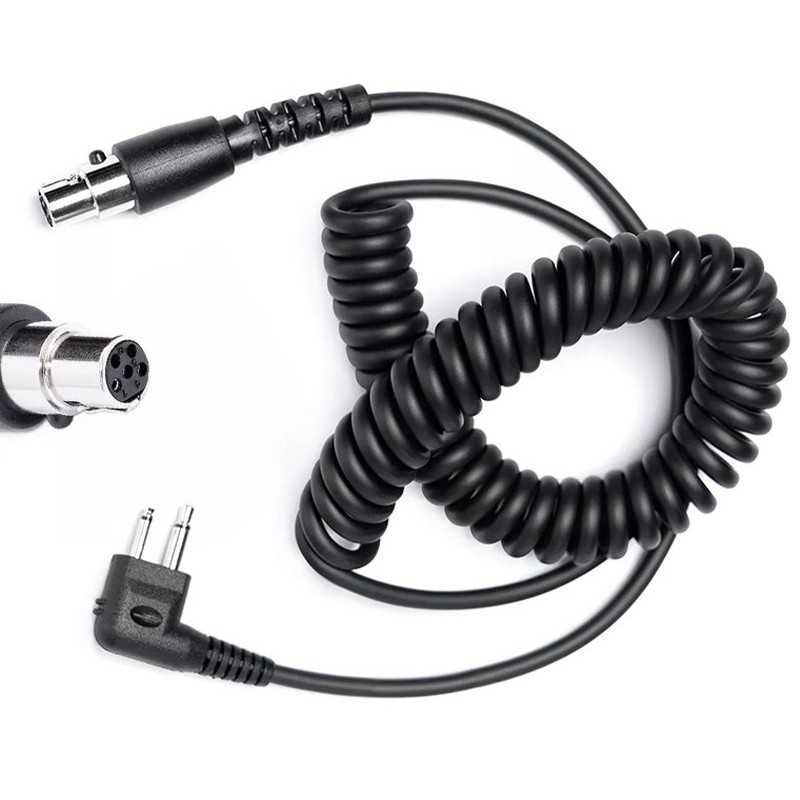5Pcs 2-Pin to 5-Pin Coil Cord Cable for Motorola HYT Speedcom Radios ...