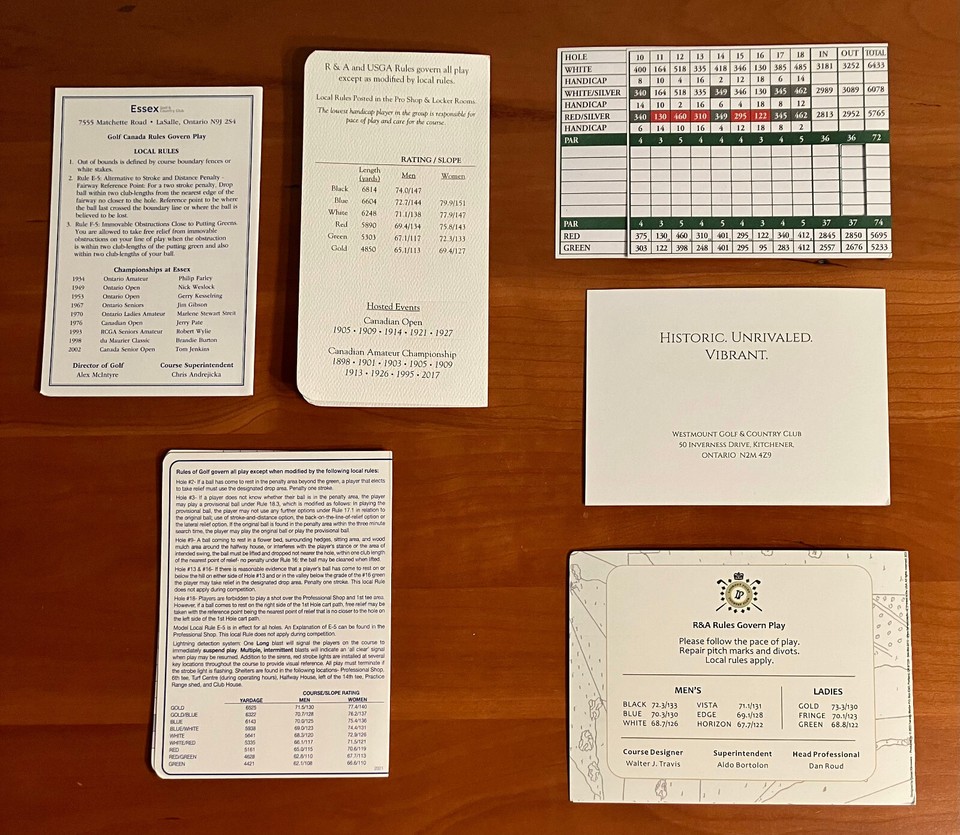 Essex Rosedale Toronto Cherry Hill Lookout Westmount (Canada) 6 Golf ...