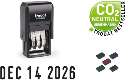 Trodat 4810 Printy Dater, Mini Self-inking Date Stamp, 4mm, 5 COLORS | eBay
