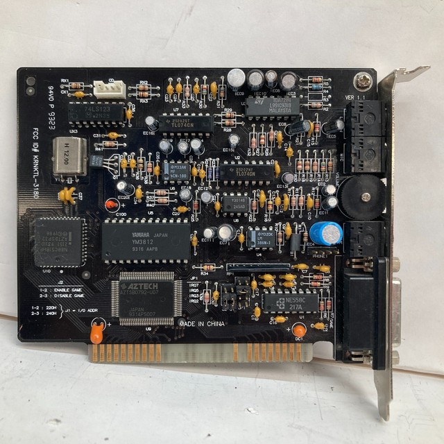 Aztech Sound Galaxy BX II 8-bit ISA Retro Gaming Sound Card KRNKTL-3180 ...