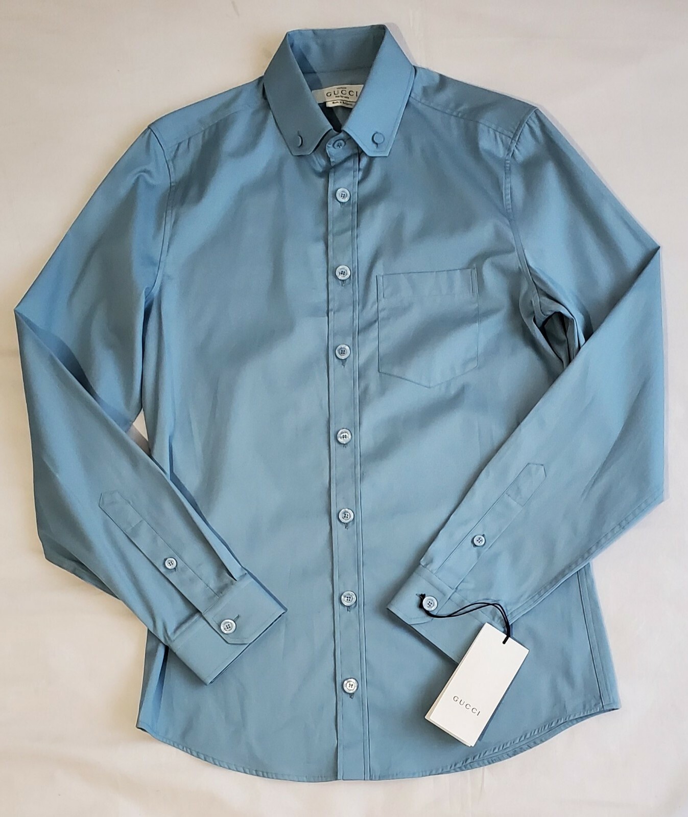 GUCCI Uniform great looking Blue Men's DRESS SHIRT - NWT - SIze 38/15 ...