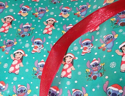 Lilo And Stitch Gift Wrap Set, Paper And Ribbon, see description ...