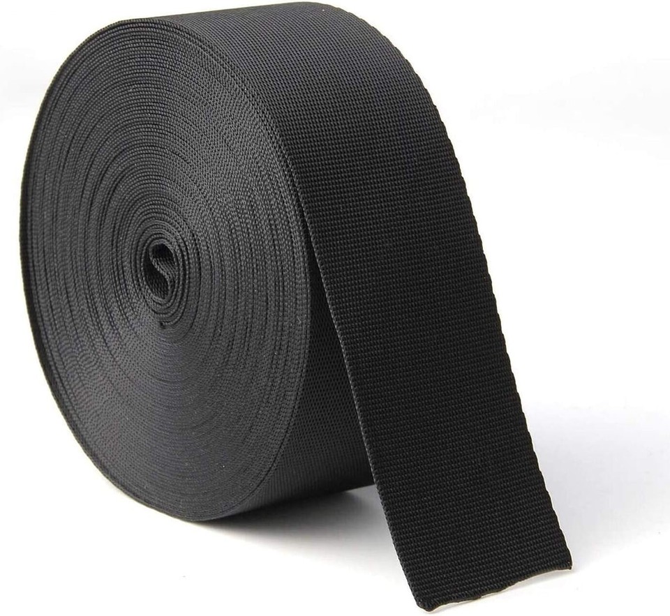 Black Nylon Heavy Duty Webbing Strap Polypropylene Heavy Straps Black 1 ...