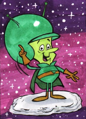 2015 FLINTSTONES ALIEN - GAZOO 4/5 ORIGINAL PRINT ART SKETCH CARD ...
