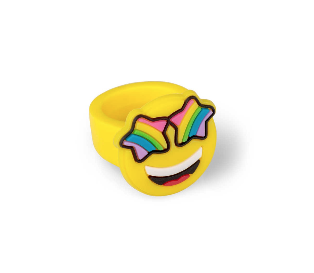 Rainbow Chunky Kids Rubber Rings PVC Jewellery Ring Birthday Party Gift ...