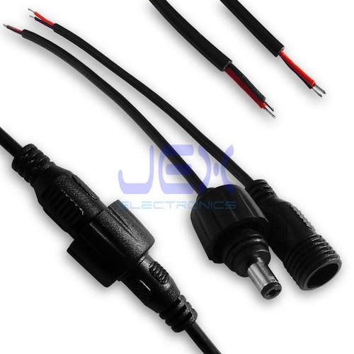 Waterproof Locking 2.1mm X 5.5mm DC Power Cable Male and Female Connector DIY | eBay