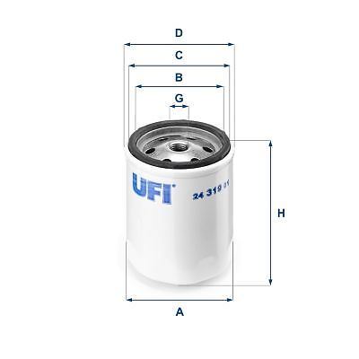 UFI Fuel Filter Insert 92mm Height 81mm Outer Diameter Fits Mercedes ...