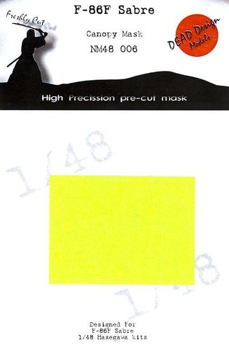 Dead Design 1/48 NORTH AMERICAN F-86F SABRE CANOPY PAINT MASK Hasegawa ...