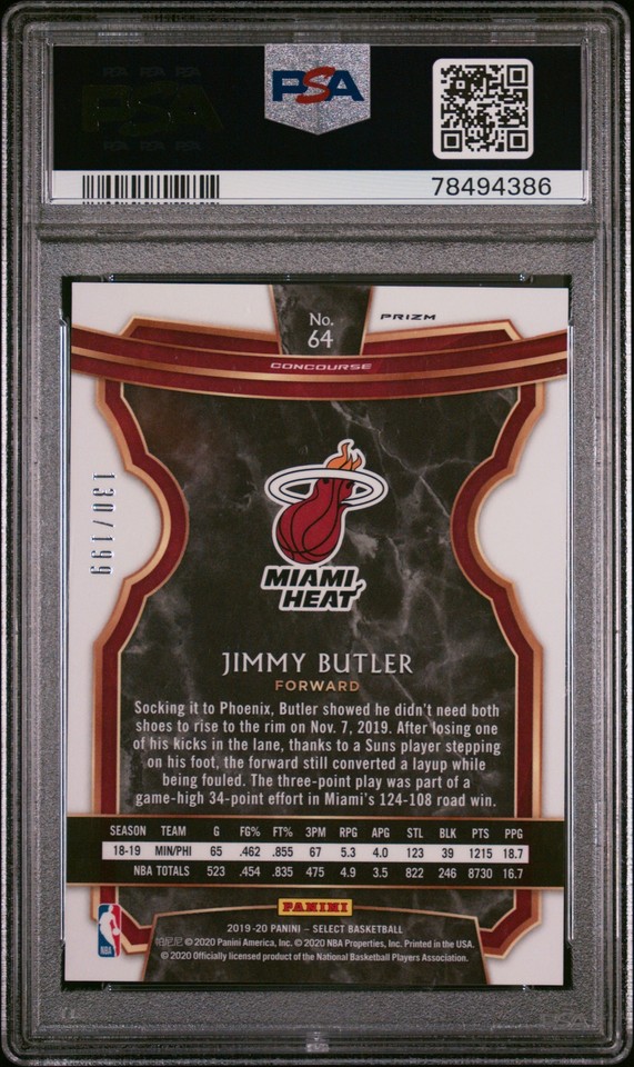 Jimmy Butler 2019 Panini Select Red Prizm Basketball Card #64 PSA 10 ...