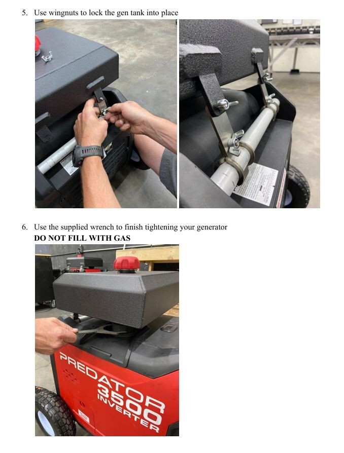 Predator Generator gas tank Extended run time kit auxiliary fuel tank ...