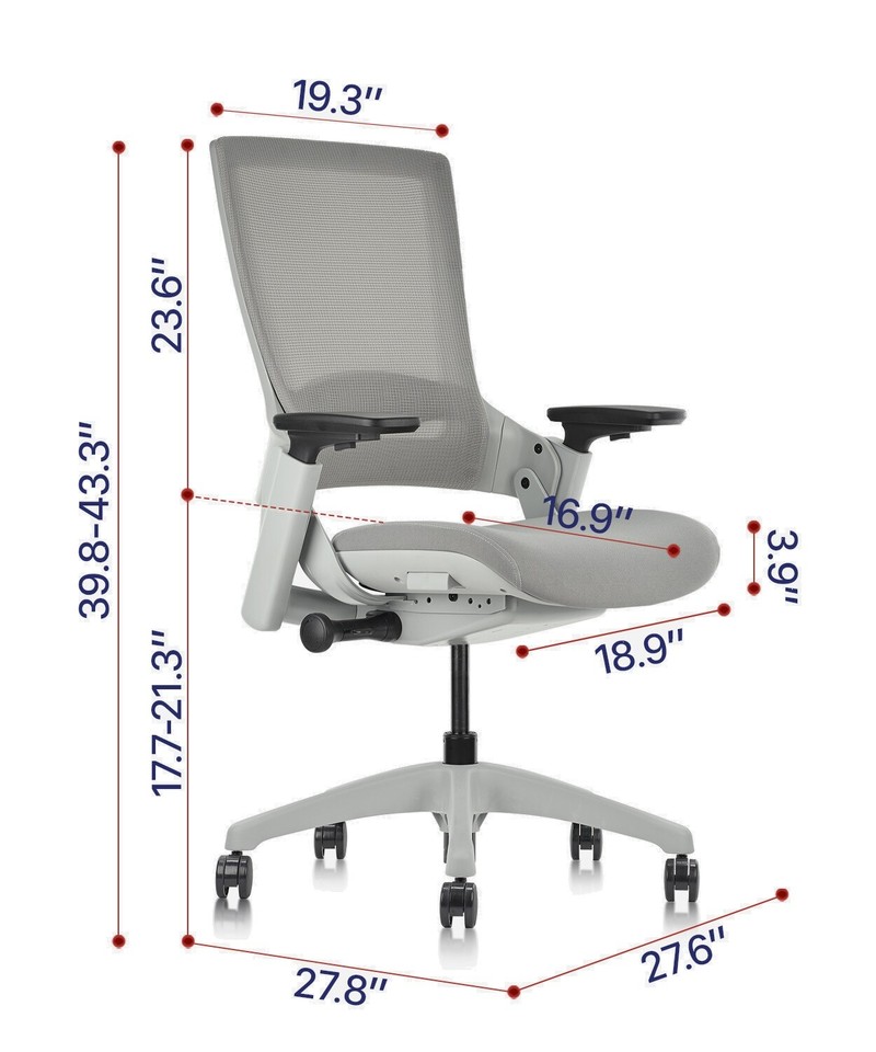 Adjustable Ergonomic Swivel Office Executive Chair 3D Arm Rest Lumbar ...