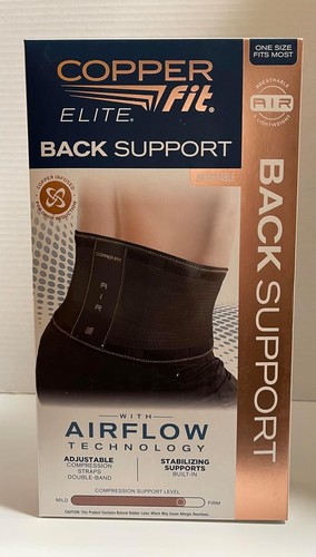 Copper Fit Elite Back Support Brace – Adjustable Double-Band, One Size ...