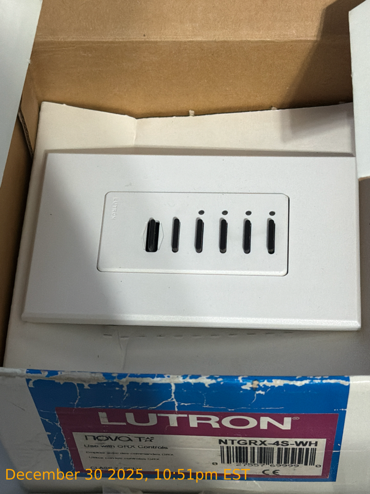 NEW Lutron NTGRX-4S White 4-Scene Activator Wallstation for Grafik Eye ...