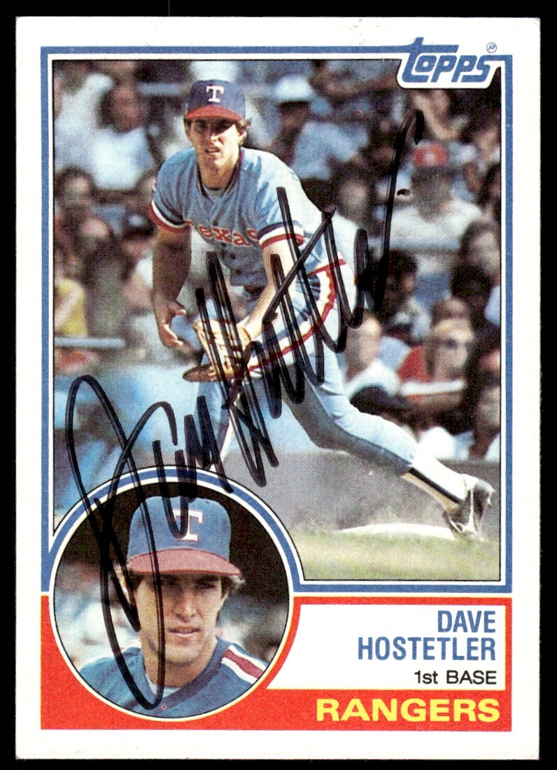 1983 Topps Baseball Dave Hostetler Rookie Auto Texas Rangers #584 ...