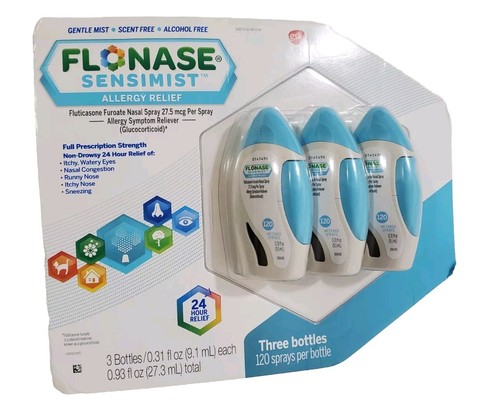 Allergy Medication Flonase Sensimist Nasal Spray 360 Metered Sprays 120 ...