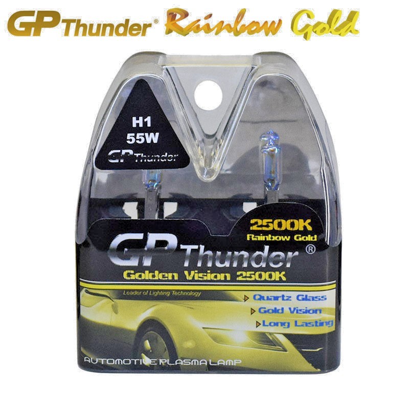 GP Thunder 2500K Rainbow Gold H1 12V 55W Xenon Halogen Light Bulbs Pair ...